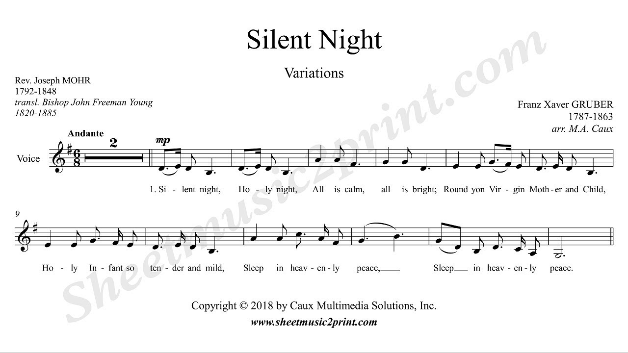 Silent Night Variations - G Major - YouTube