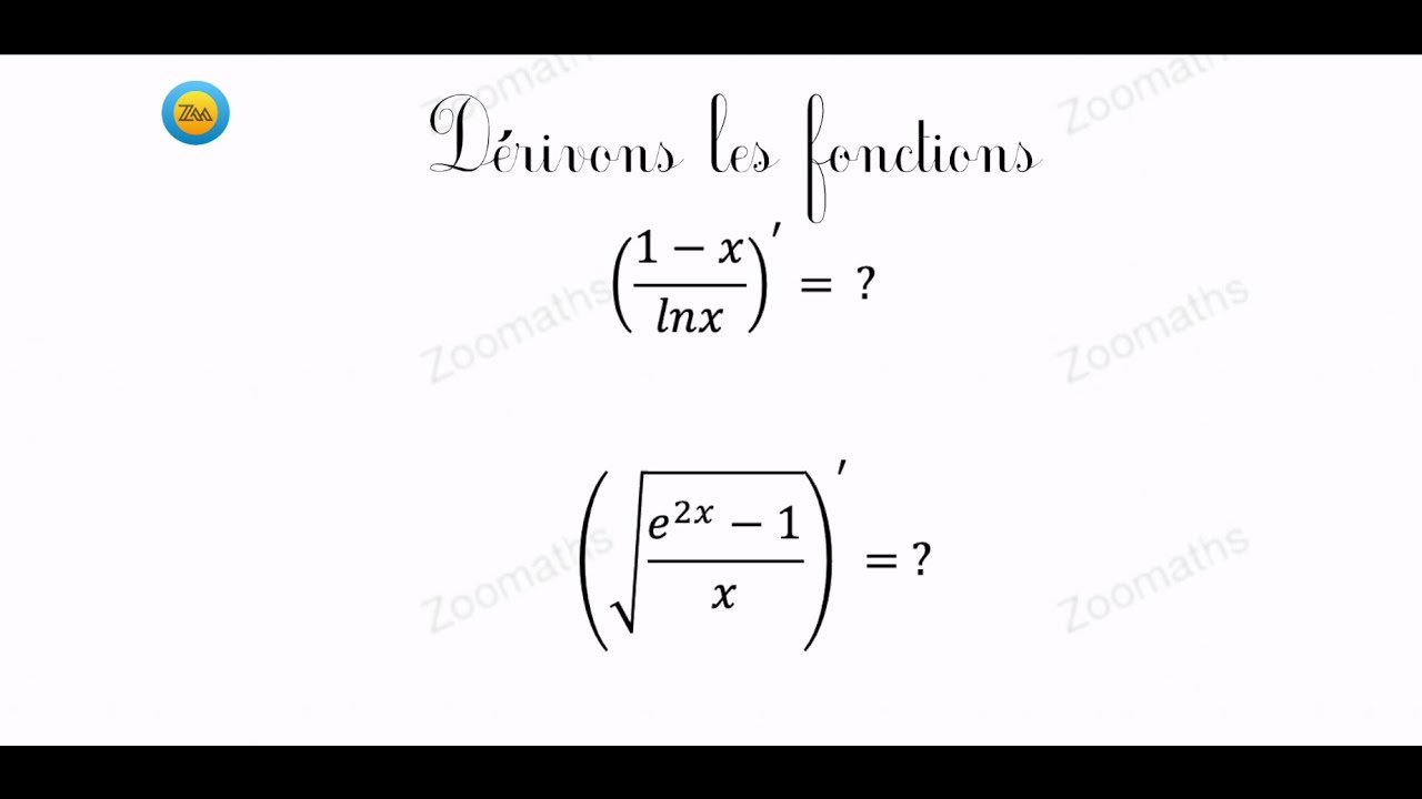 Fonctions (exp et ln ) dérivées - YouTube