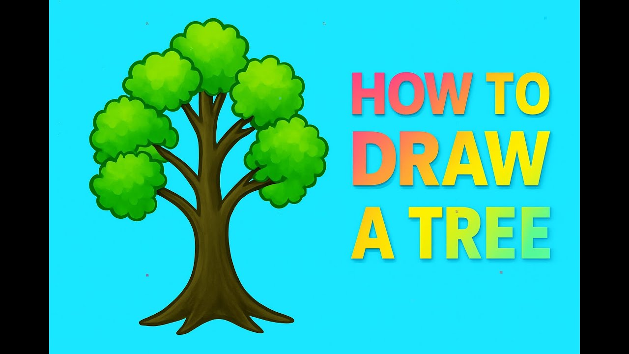 🌳 Easy Tree Drawing for Beginners |How to Draw a Beautiful Tree Art# ...
