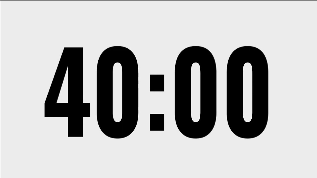 40 Minutes Timer Clock with Countdown Alarm Danger Sound ⏰🔔 - YouTube
