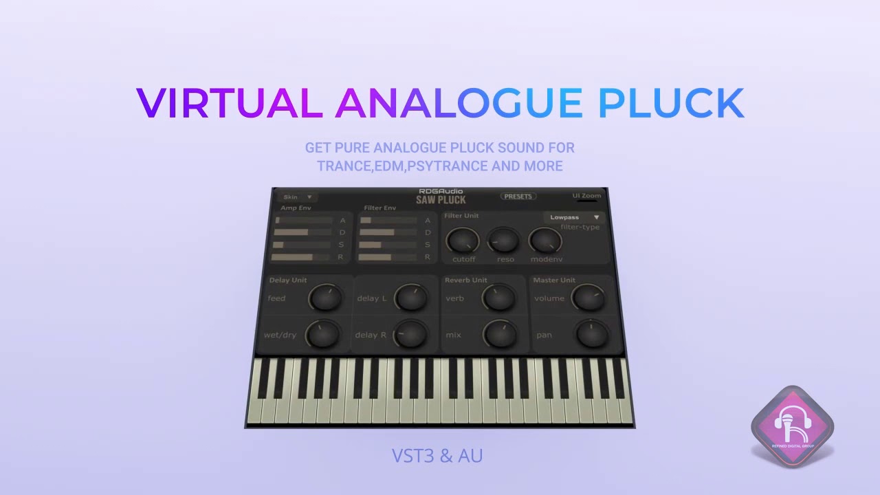 First look FREE SawPluck #RDGAudio AU-VST3 Analog Trance Pluck ...
