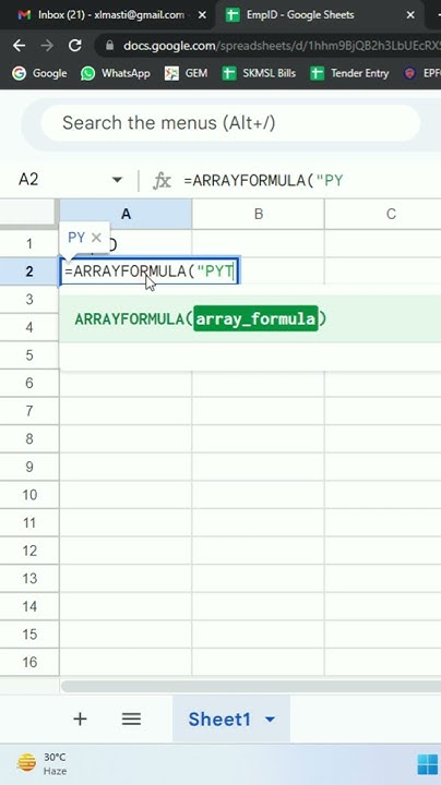 How to Fill an Automatically Employee ID Number in Google Sheet | Auto ...