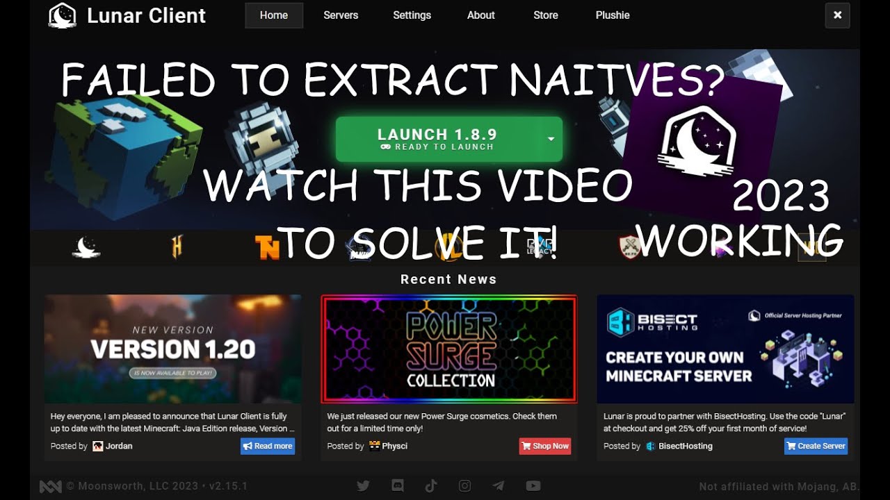 How to fix Failed to extract naitives problem with Lunar Client || CHECK DESC|| #lunarclient ...