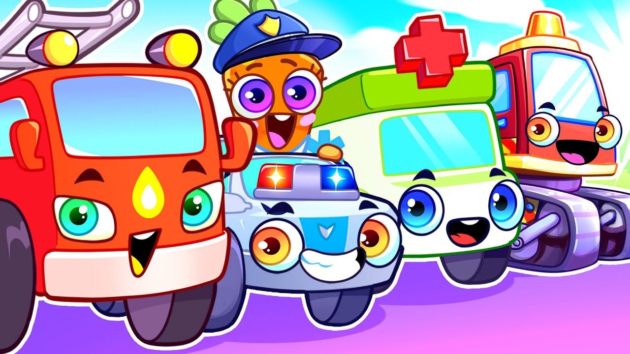 Five Little Cars Come to the Rescue🥳 Finally! 🤩 + More Kids Songs by ...