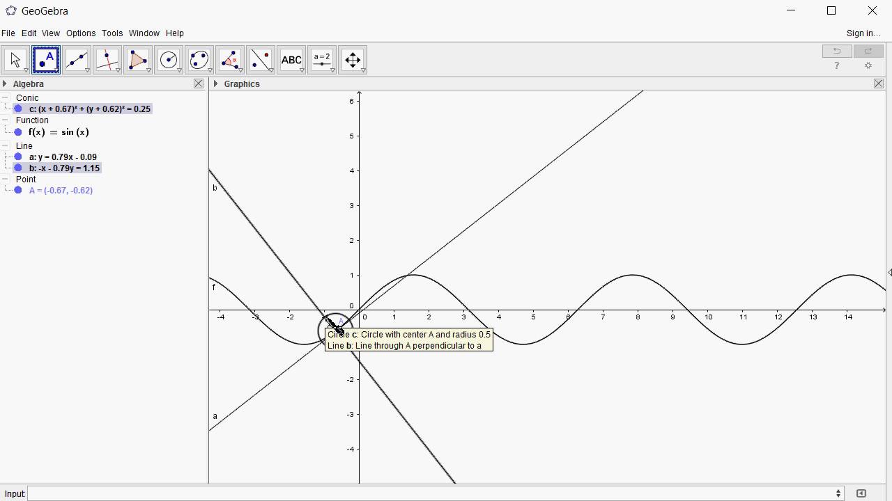 GeoGebra: Simulating a Ball Rolling along a Sine Curve - M516 H4 #2 (SU16) - YouTube