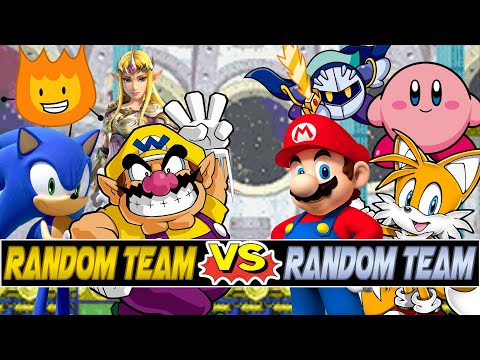 M.U.G.E.N. Battles | Sonic/Zelda/Wario/Firey vs Mario/Tails/Kirby/Meta Knight