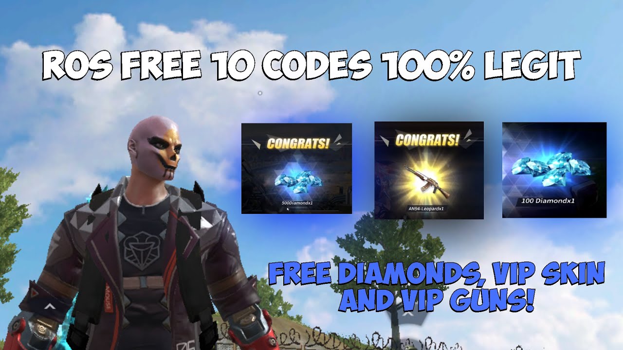 ROS ALL FREE REDEEM CODES 2021! [FREE DIAMONDS, SKIN AND VIP GUNS ...