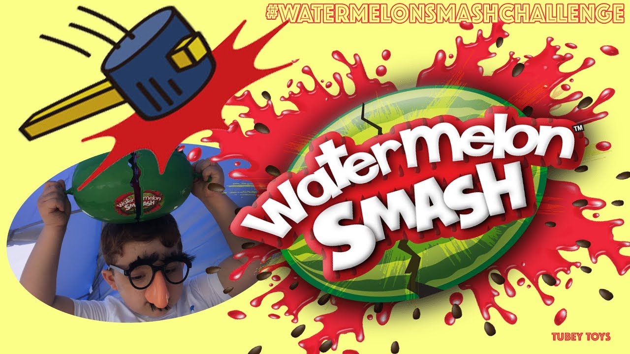 Watermelon Smash Challenge w/ Water Beads! Play at the Beach! In the ...