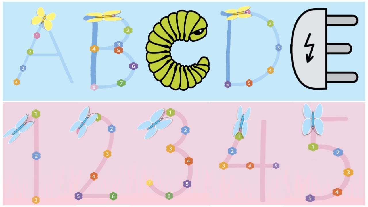 How to Write Letters and Numbers for Children - Learning ABC Writing ...