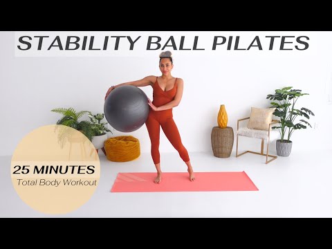 Full Body Stability Ball Pilates Workout! 25 Mins to Focus on Abs, Arms ...
