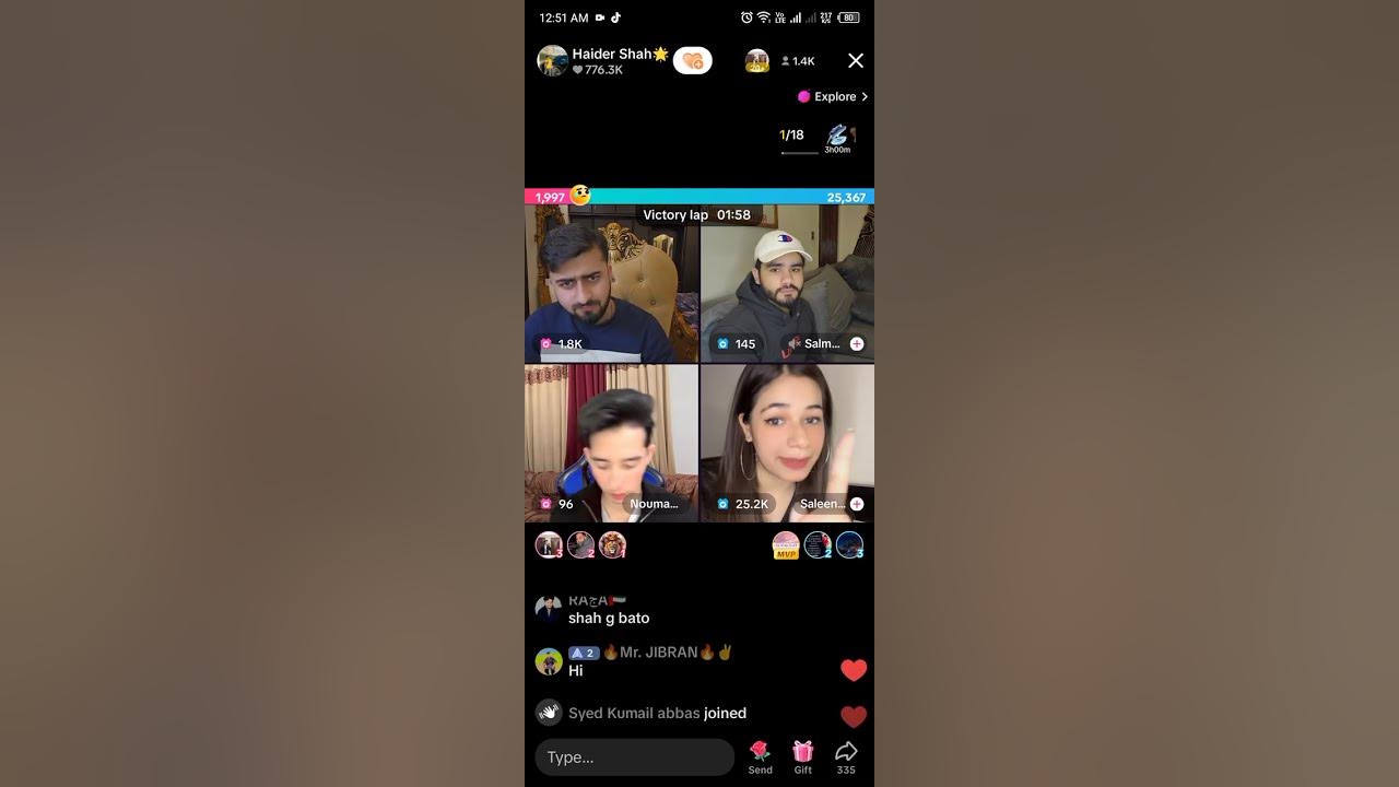 Haider Shah today TikTok live match/Haider vs salena Chaudhry ...