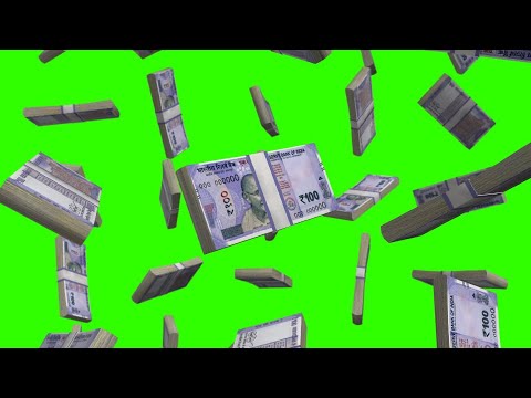 Indian 100 Rupee NOTE Bundle Falling Green Screen Video || Free Motion ...