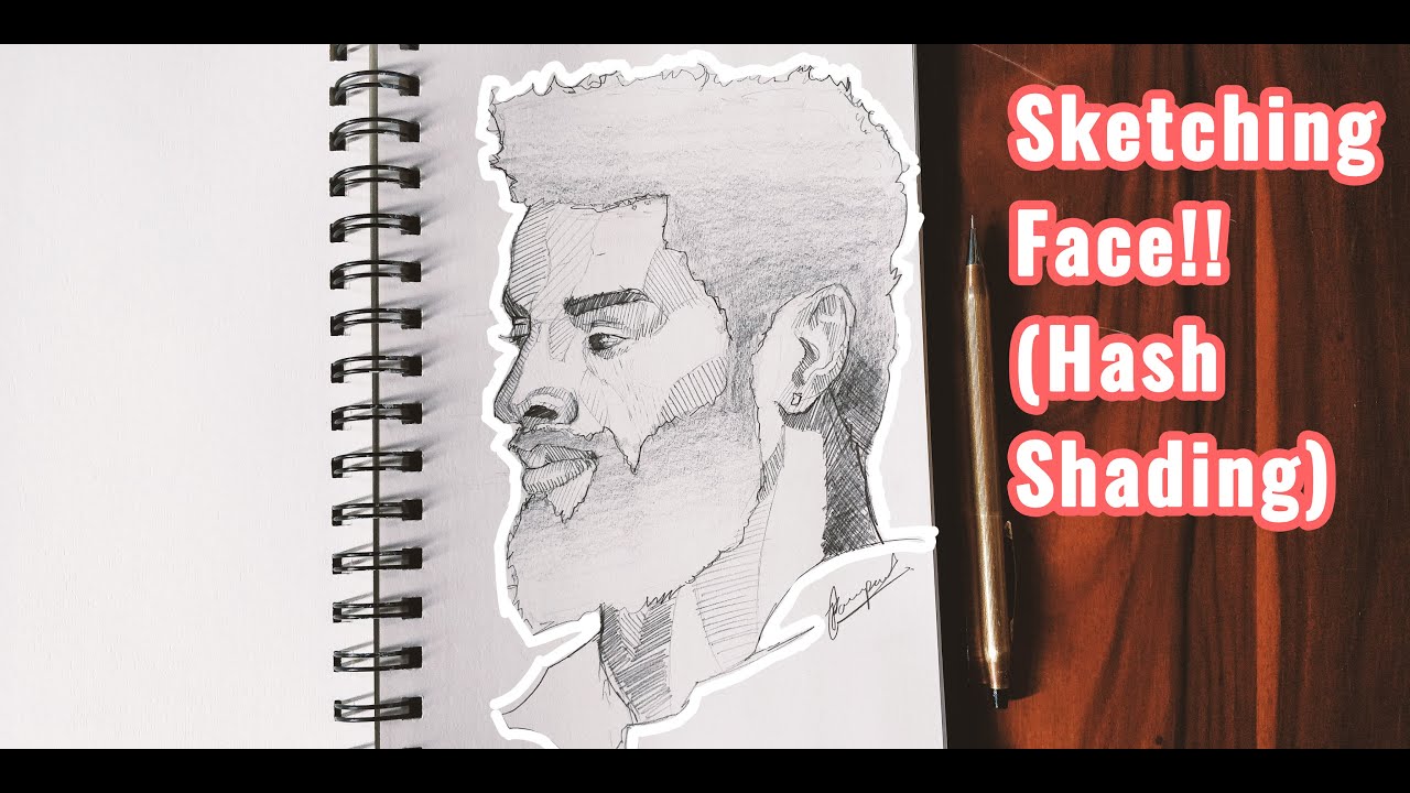 How to sketch a face using hash shading! - YouTube