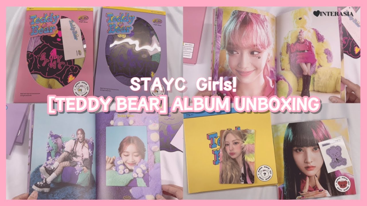[UNBOXING + GIVEAWAY] STAYC 스테이씨 - [Teddy Bear] Album UNBOXING! 앨범 언박싱 ...
