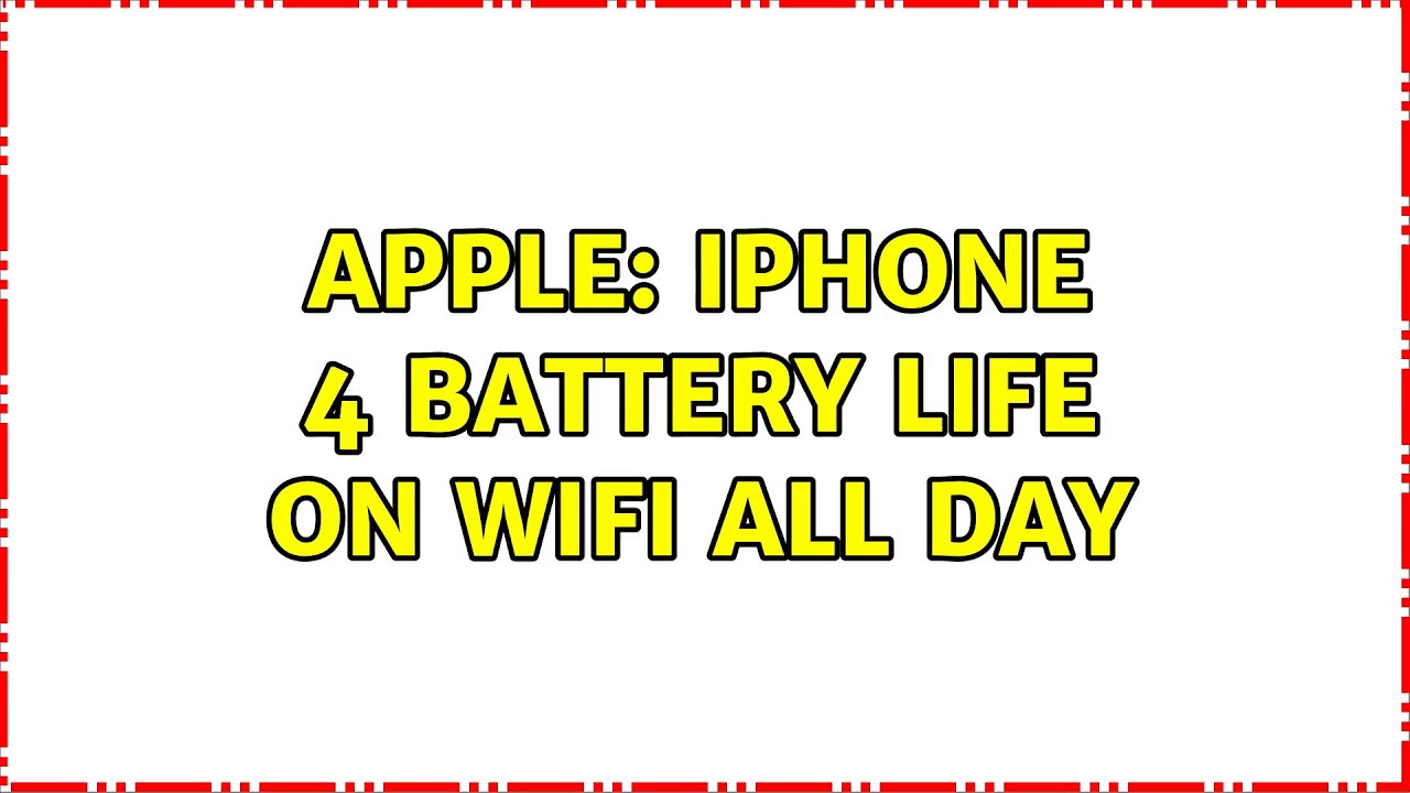 Apple: iPhone 4 battery life on Wifi all day - YouTube