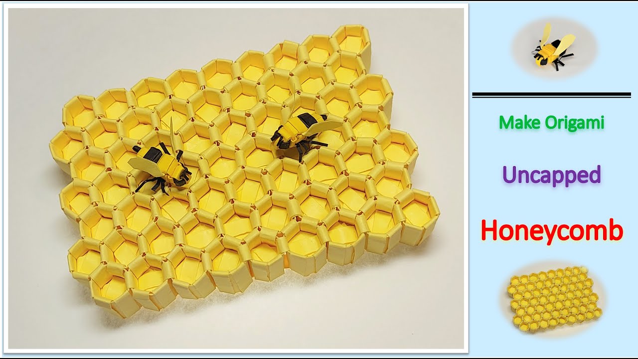 How to Make Origami Uncapped Honeycomb (9 x 7) | Modular Origami Bricks ...