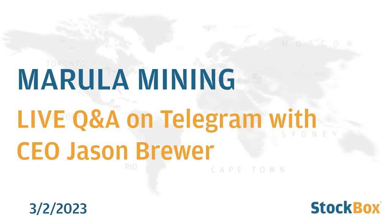 Marula Mining LIVE Q&A with CEO Jason Brewer on Telegram #MARU - YouTube