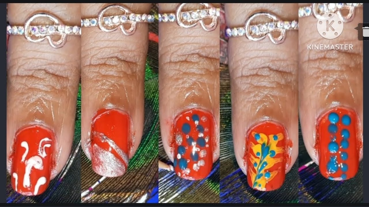 5top red color nail art #nailtrends #nailart - YouTube