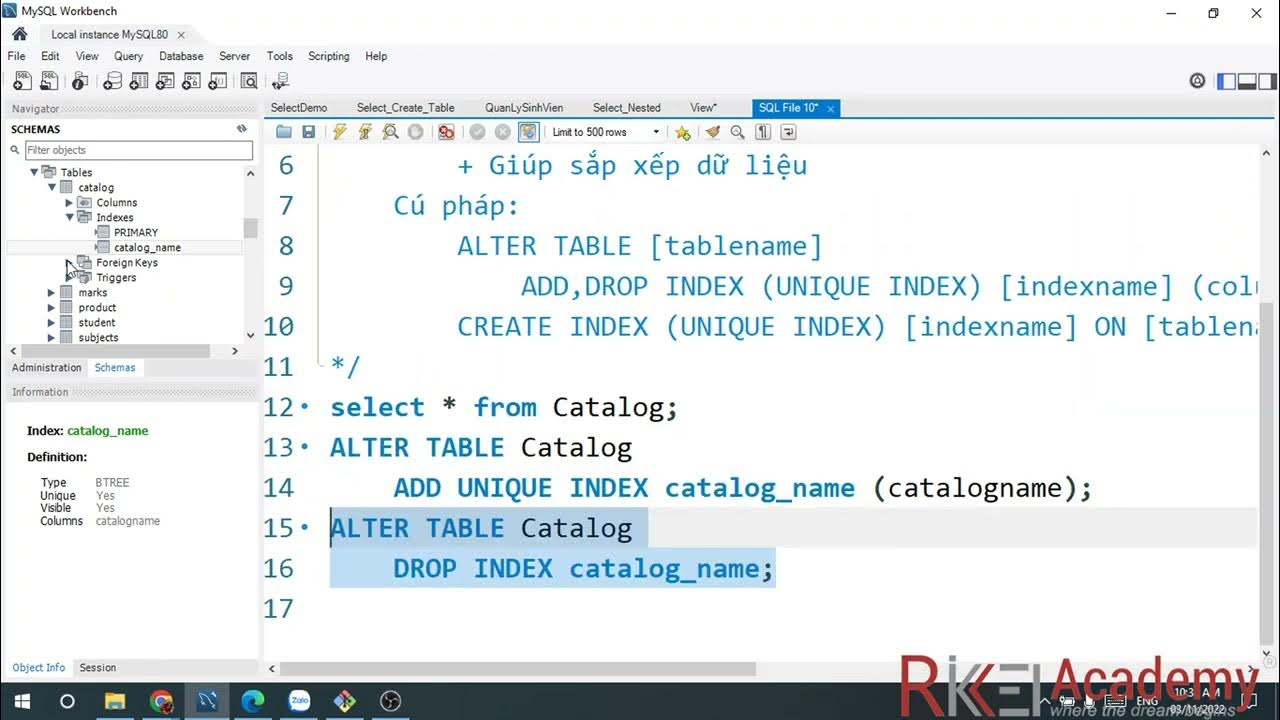 Rikkei Academy - Java - Module 3 - MySQL - Session 03: Index - YouTube