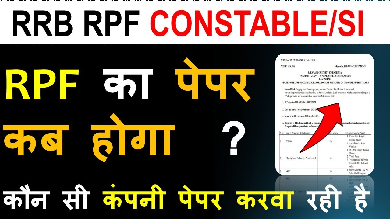 RPF constable and SI Exam । RPF EXAM NEW UPDATE By Ram Chaudhary - YouTube