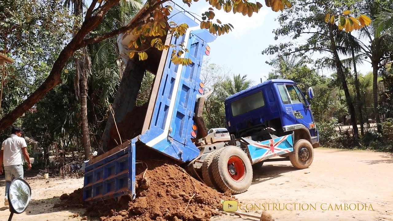 Dump Truck Stuck And Working full Action Recovery By Driver technical ...