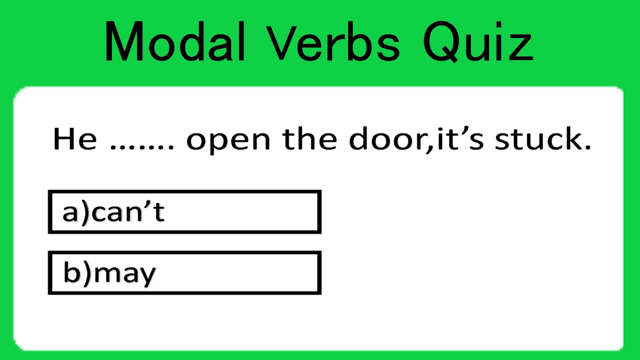Modal Verbs Quiz। Grammar Quiz - YouTube