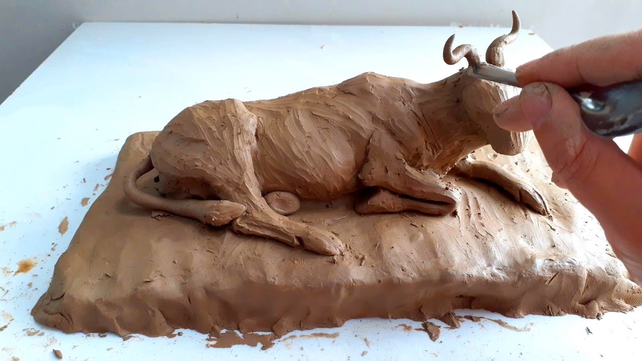 Making a SIMPLE Cow With Clay, EASY CLAY ART EVERYONE CAN DO - YouTube