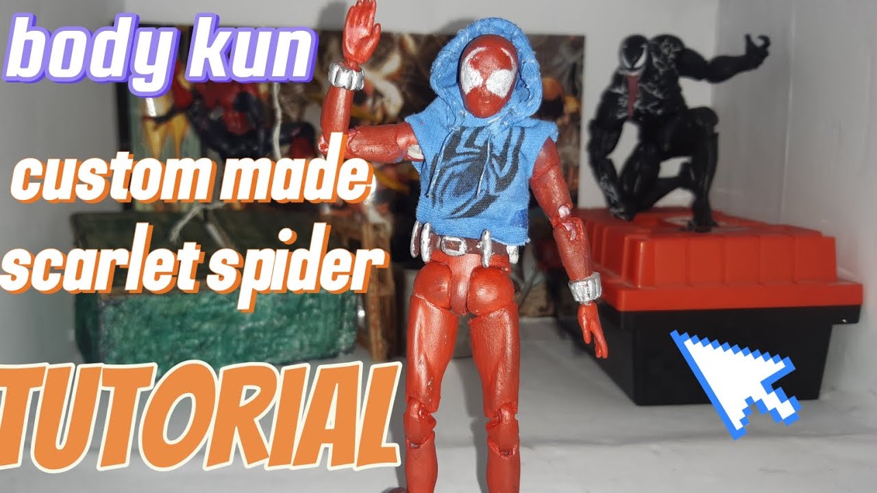 simple tutorial how to make scarlet spider using body kun fig. - YouTube