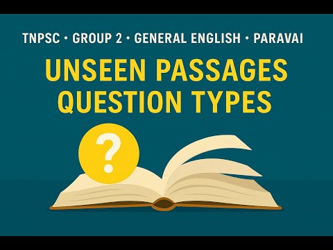 UNSEEN PASSAGES - QUESTION TYPES - YouTube