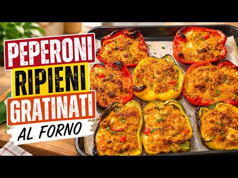 PEPERONI RIPIENI GRATINATI AL FORNO di Betty e Marco - Ricetta Facile e Veloce