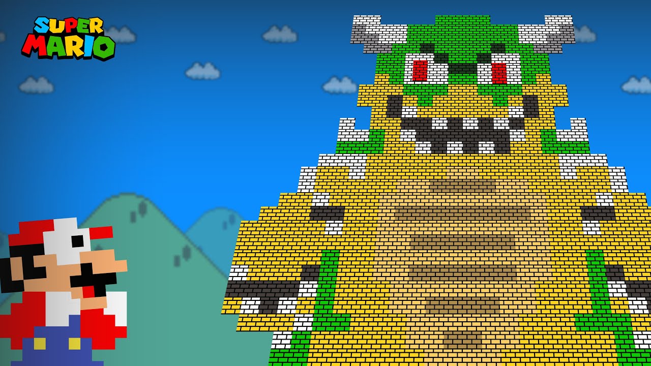 Mario Vs Giant Robot BOWSER never stops Growing Up in Super Mario Bros ...