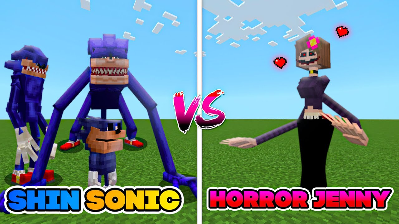 Every Shin Sonic VS Horror Jenny IN MINECRAFT PE [ADDON] - YouTube