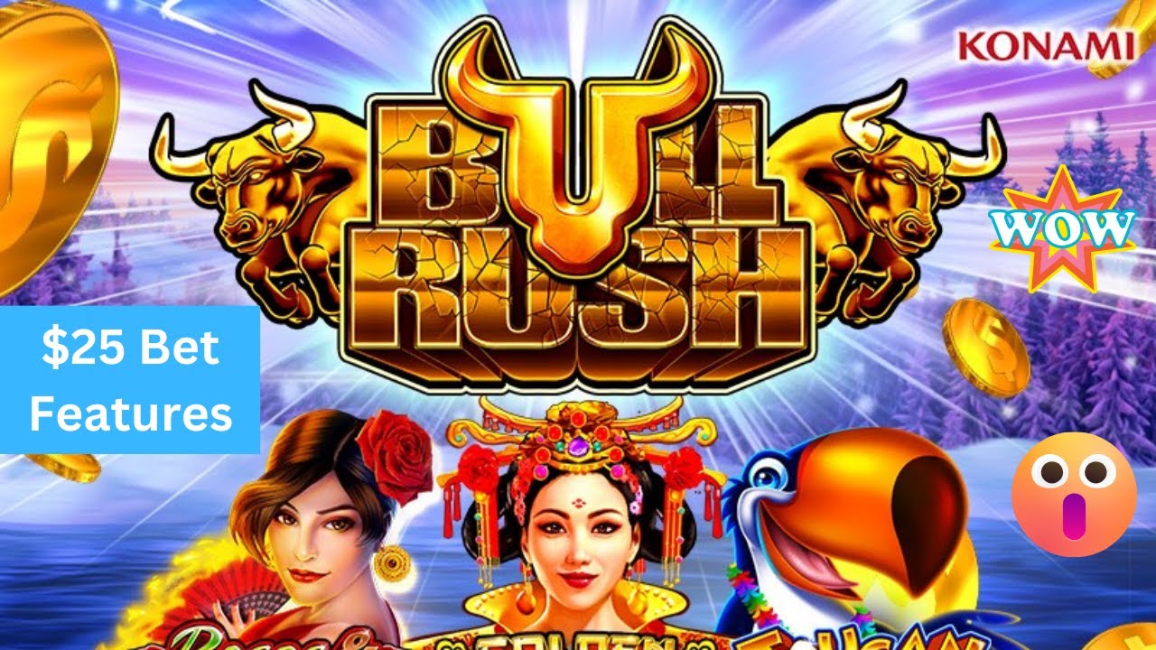 $25 HIGH LIMIT Bull Rush Features!! jackpot hand pays #slots #jackpot # ...