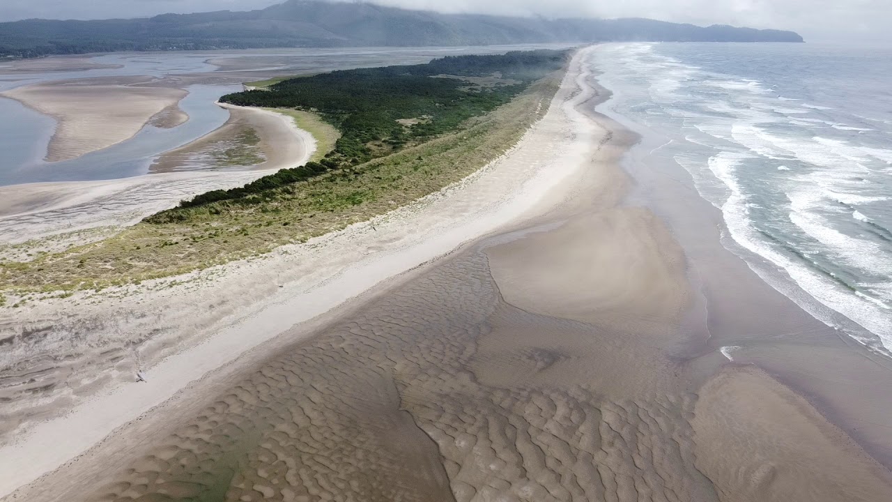 Drone footage over the mouth of Netarts Bay - YouTube