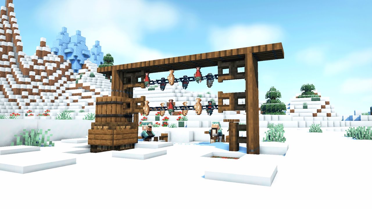 Minecraft | How to Build a Fish Rack - YouTube