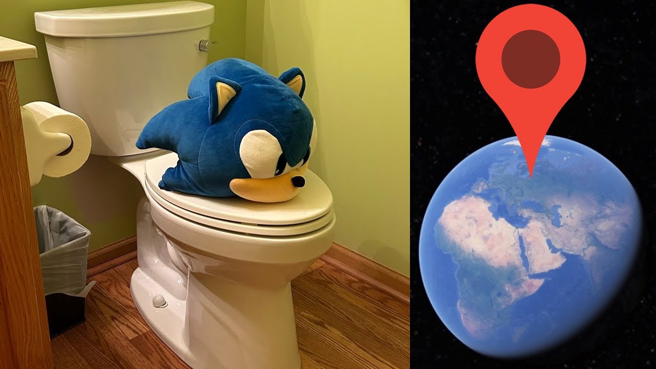 Skibidi Toilet Sonic The Hedgehog on Google Earth - YouTube