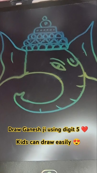 Draw Ganesh ji using digit 5 #drawing #youtubeshorts #ytshorts #shortsfeed #twostateloves # ...
