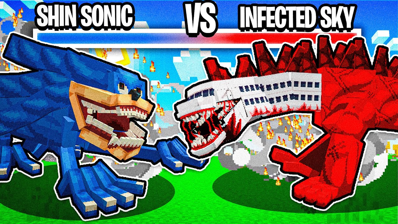 INFECTED SKY vs SHIN SONIC TAPES no MINECRAFT - YouTube