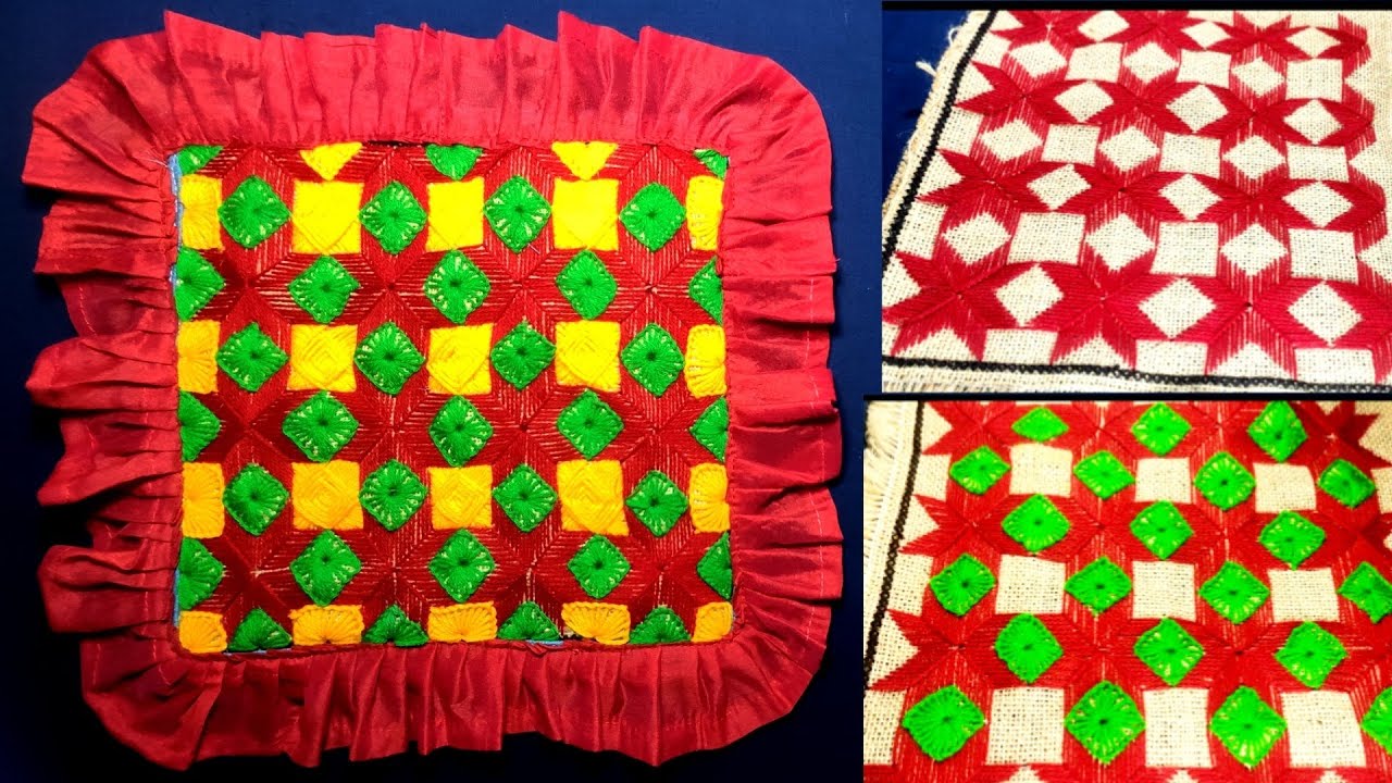 Simple Vorat Asan on Jute || Sitting Mat Design with Wool || Asan ...