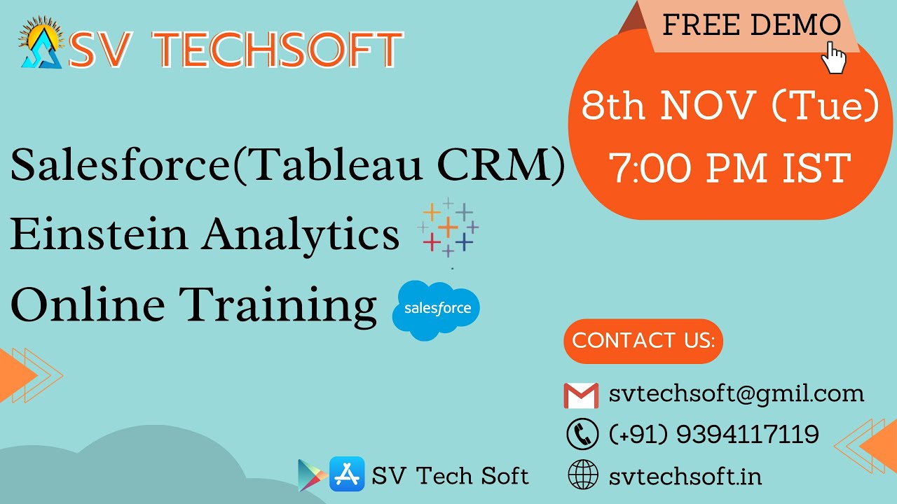 Salesforce Tableau CRM (Einstein Analytics) Training Demo - YouTube