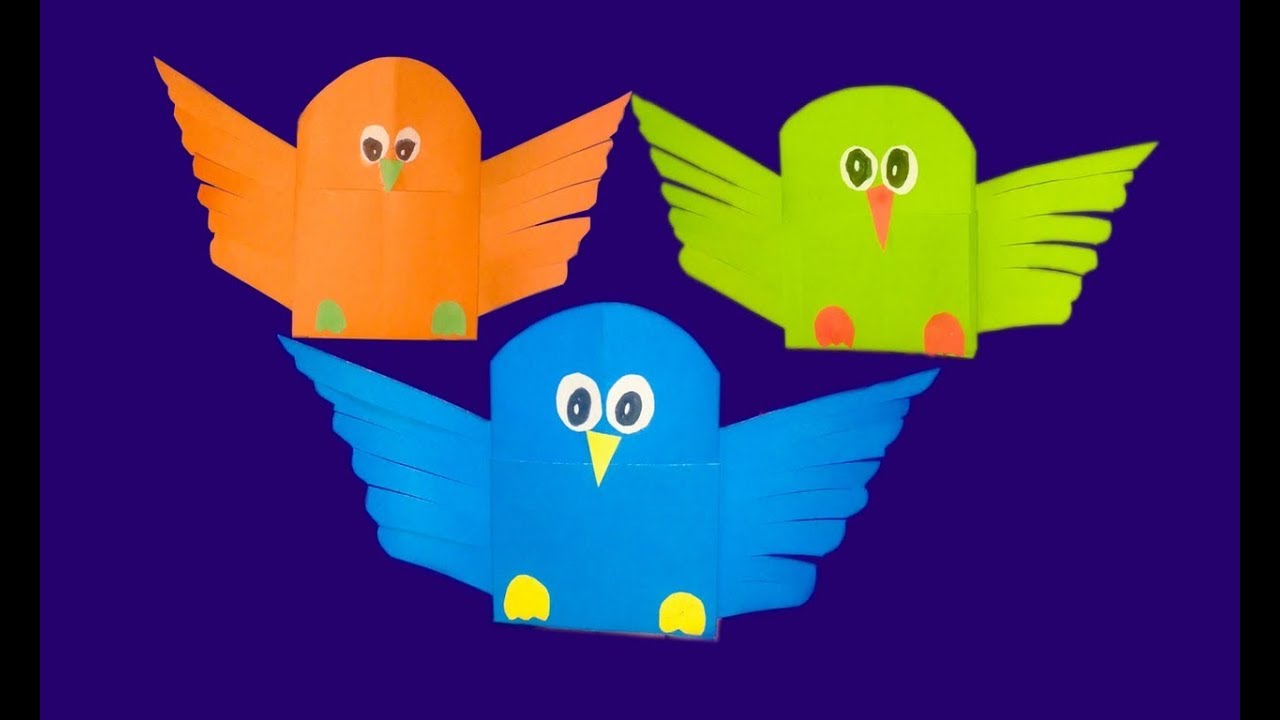 How to Make Birds That Fly Color Papers|Paper Bird craft Birds Making ...