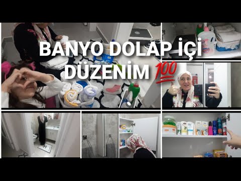 BANYO DOLAP İÇİ DÜZENİM 💯 KULLANDIĞIM TEMİZLİK MALZEMELERİM 🧼 TAM SOHBETLİK YER 🤭