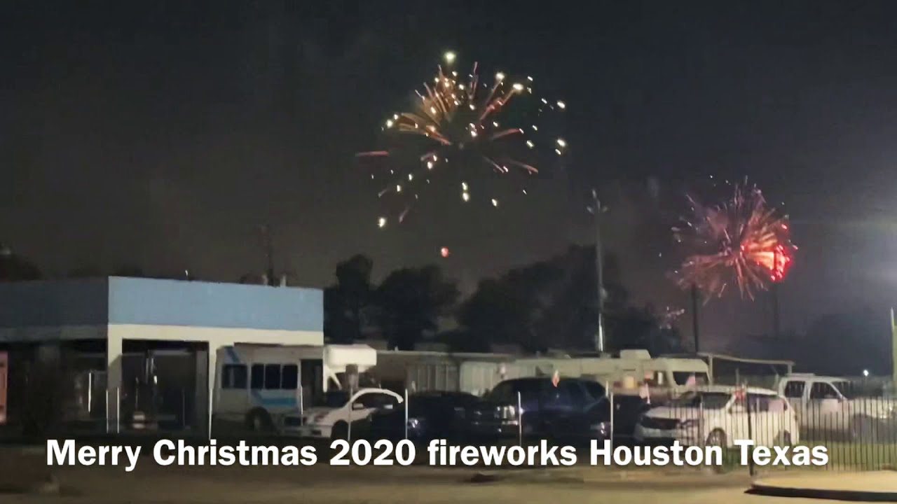 Christmas Eve fireworks Houston Texas - YouTube