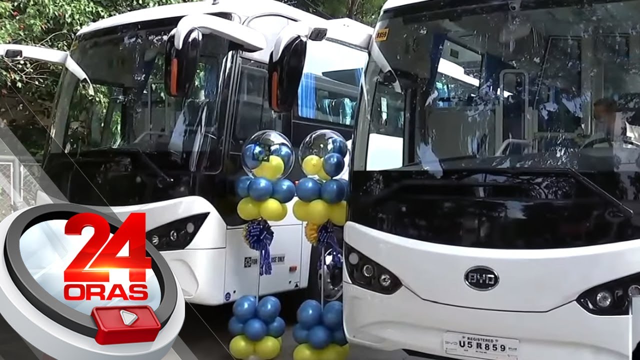 1st 47-seater e-buses sa bansa, inilunsad ng DOE | 24 Oras - YouTube