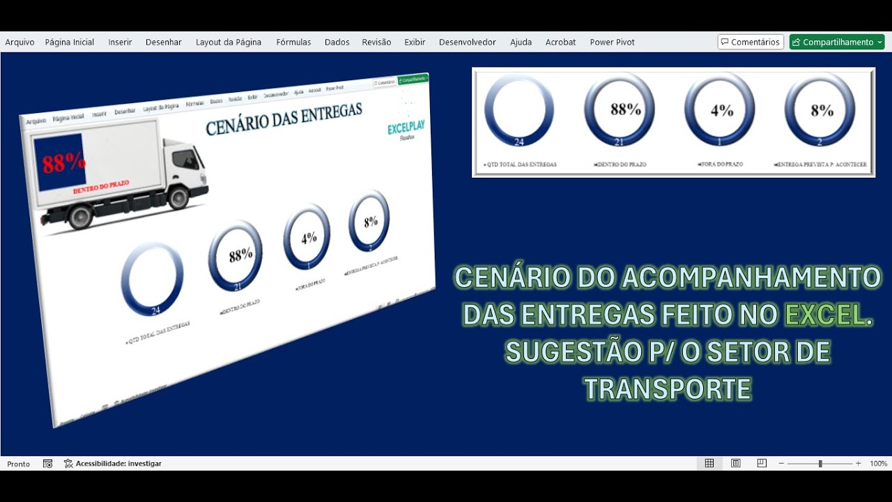 [EXCEL] SEM VBA - COMO FAZER DASHBOARD DE TRANSPORTE DE CARGA DE ACOMPANHAMENTO DE ENTREGA 2.0 ...