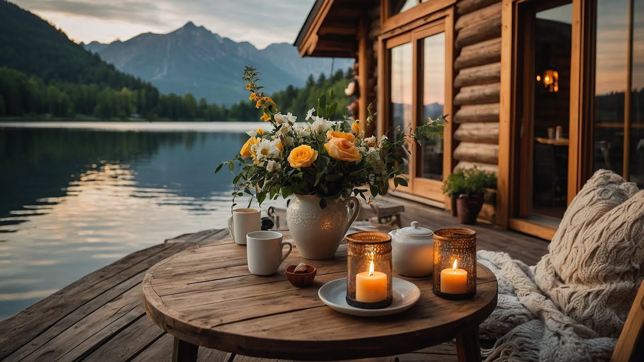Cozy Spring Coffee Shop Ambience 🌸 Smooth Jazz Instrumental Music for ...
