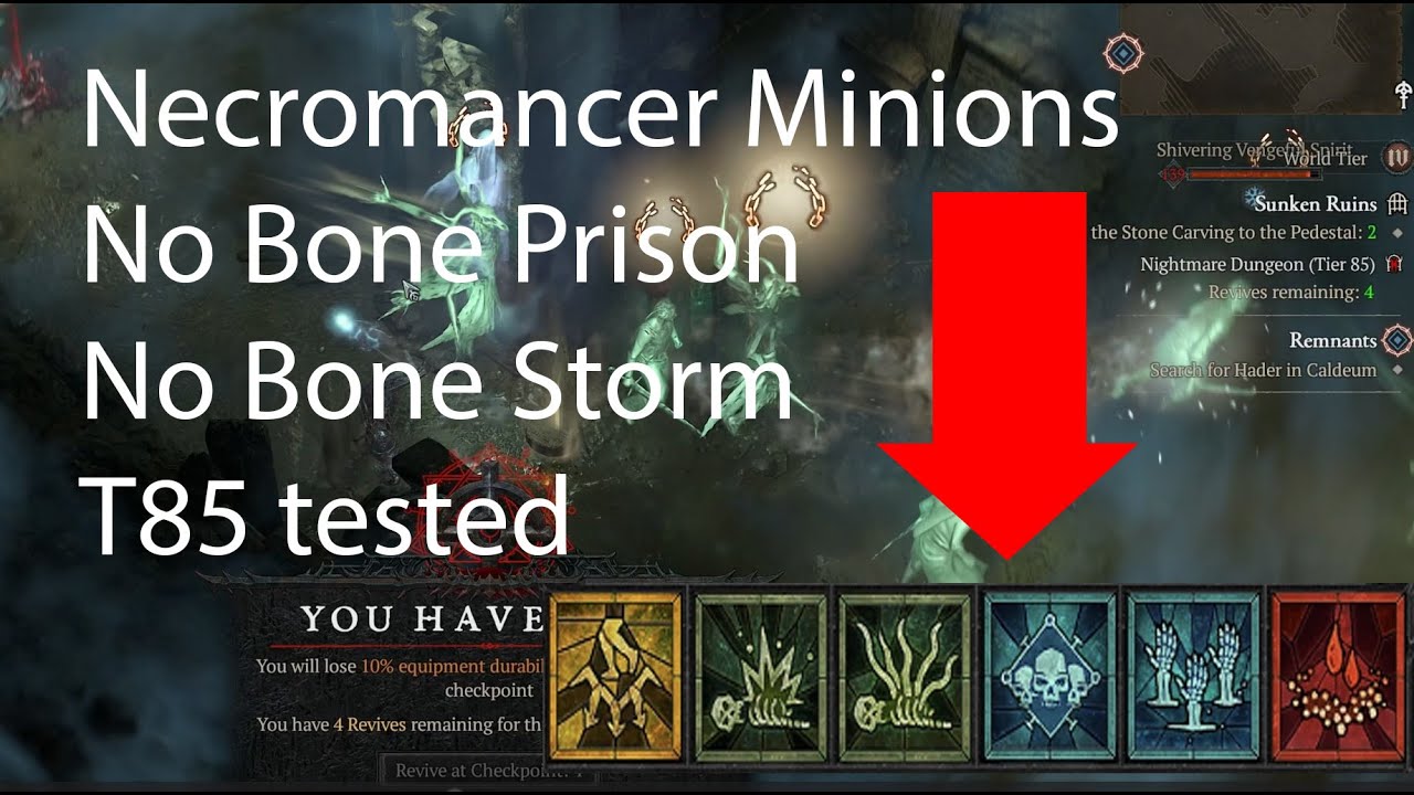 No Bone Pirson! Necromancer Minions Nightmare Tier 75 to 85 tested ...