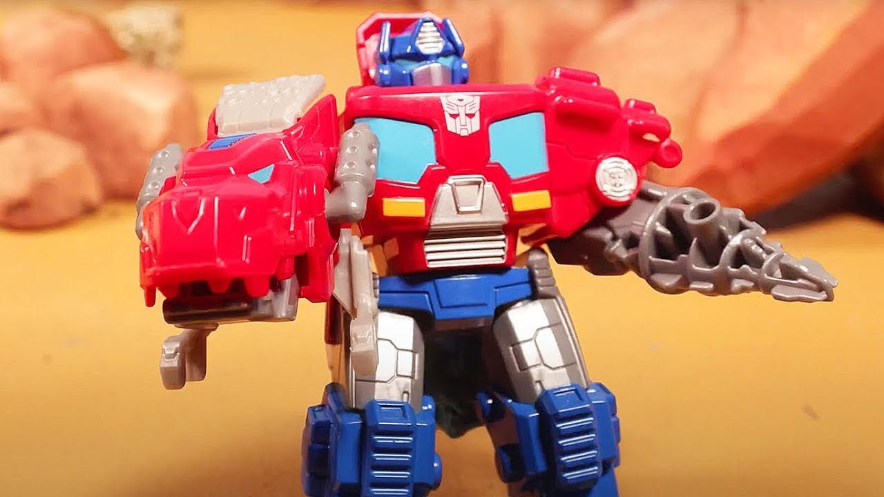 Optimus Prime Dino Mode! | Stop Motion | FULL Episode | Transformers ...
