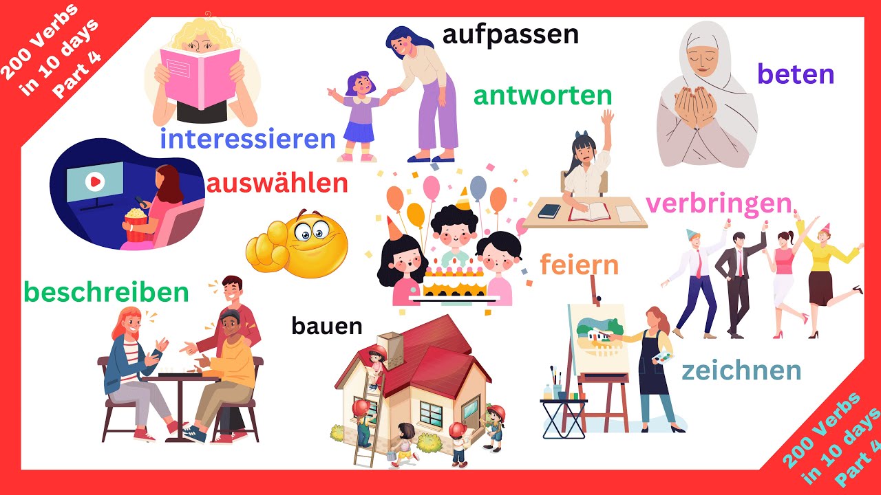 Top 200 action Verbs in 10 days | Part 4 | Goethe Zertifikat A1 | Learn ...