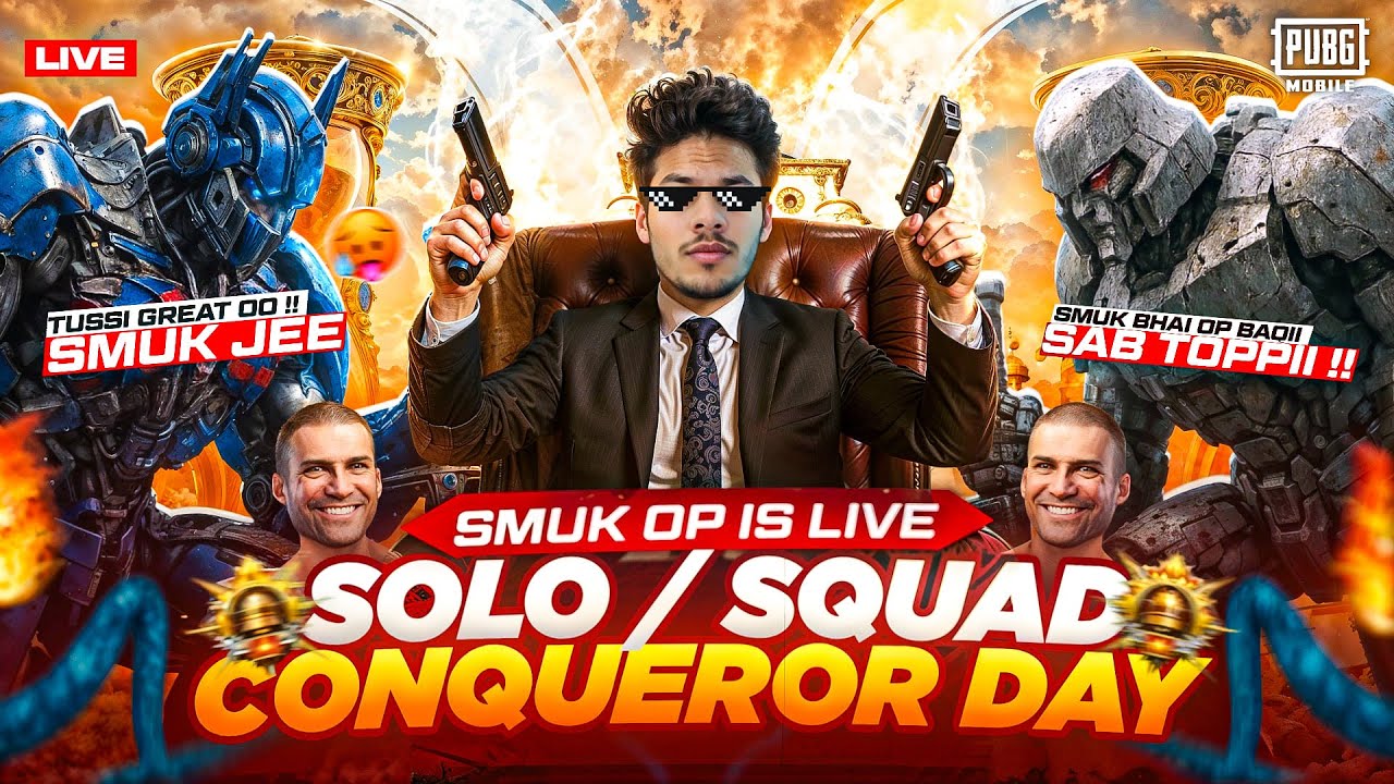 Solo Squad Conqueror Done!🔥Short Announcement Stream! Smuk Op is Live ...